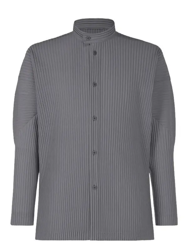 Issey Miyake Long-sleeved Pleated Shirt - Gray