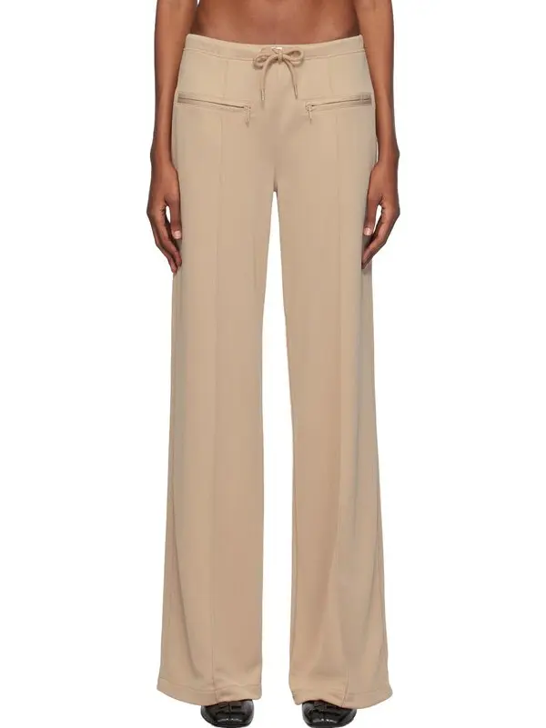 COURREGES Courrèges Mid-rise Drawstring Wide-leg Pants - Sand
