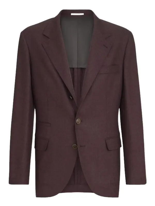 Brunello Cucinelli Mouliné Virgin-wool Twill Deconstructed Blazer - Black