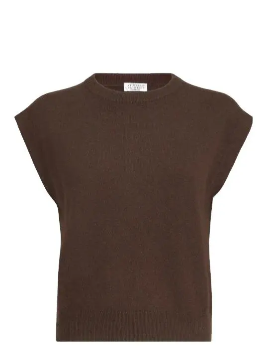Brunello Cucinelli Cashmere Knit T-shirt With Monili - Green