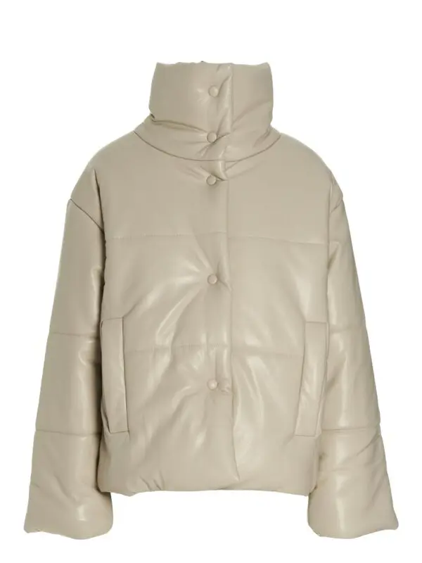 Nanushka High-neck Puffer Jacket With Satin Lining - Nude
