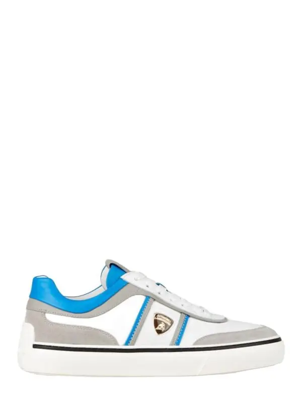 TOD'S Automobili Lamborghini Panelled Lace-up Leather Sneakers - White