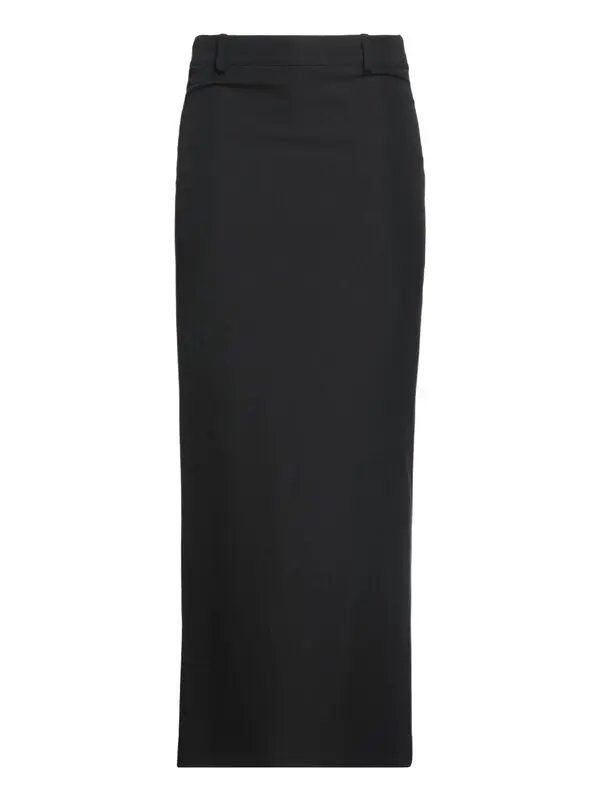 Balenciaga Midi Skirt With Waist Loop And Back Slit - Black