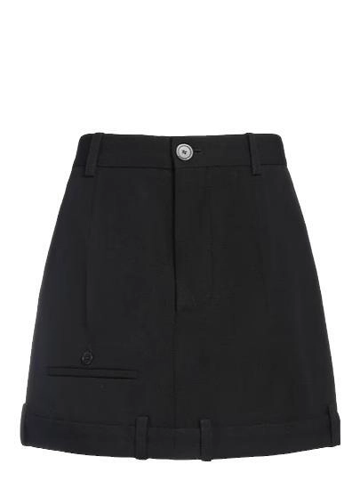 Balenciaga Mini Skirt With Single-button Zipper - Black