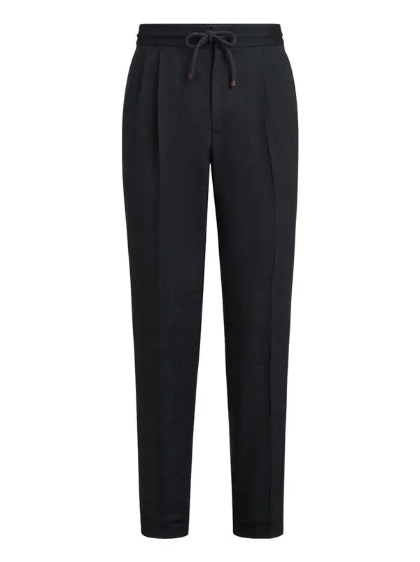 Brunello Cucinelli Pleated Drawstring Trousers - Black