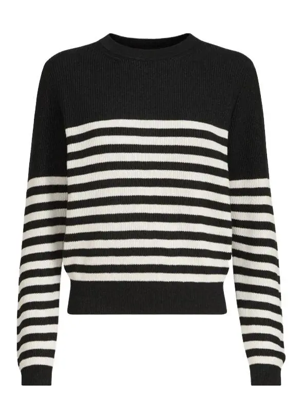 Brunello Cucinelli Ribbed Striped Long Sleeve Knitwear - Black