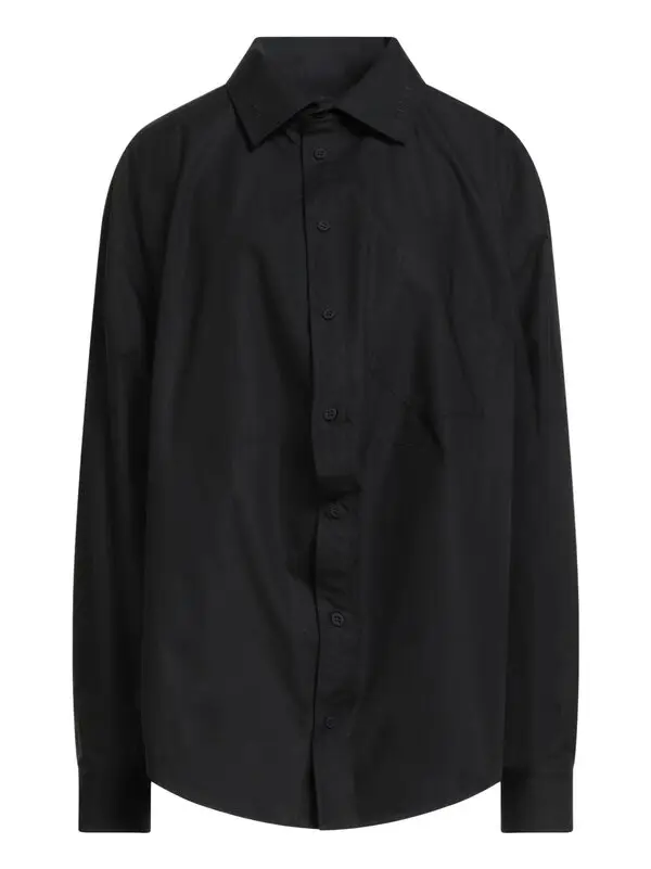 Balenciaga Oversized Embroidered Logo Shirt - Black