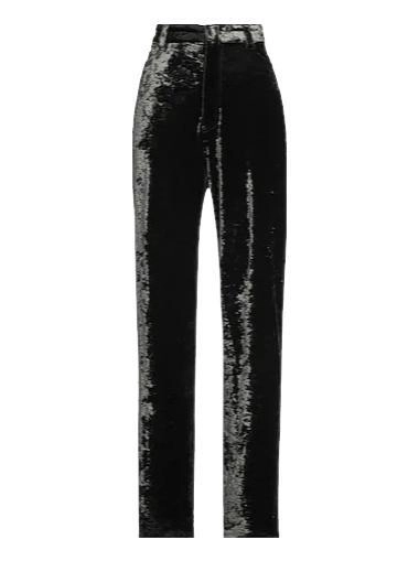 Balenciaga High-waisted Wide-leg Sequined Trousers - Black