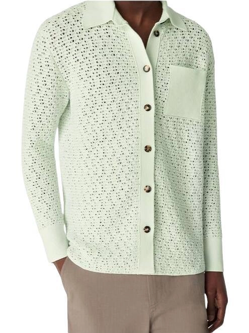 Bottega Veneta Cotton Crochet Knit Shirt - White