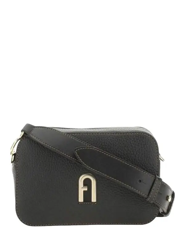 Furla Logo Plaque Zipped Mini Crossbody Bag - Black