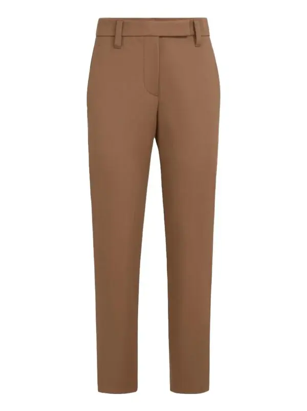 Brunello Cucinelli Stretch Cotton Slim Fit Trousers - Brown