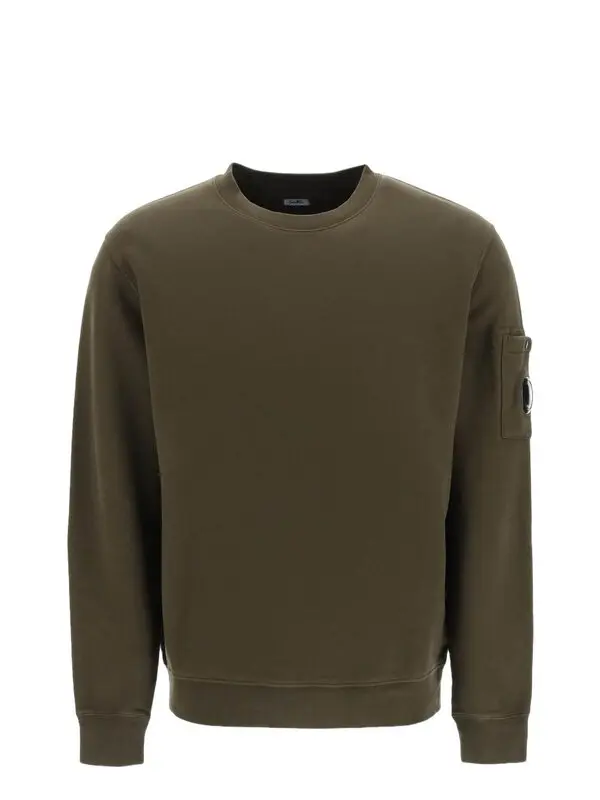 C.P. COMPANY Logo Plaque Crewneck Sweatshirt - Green