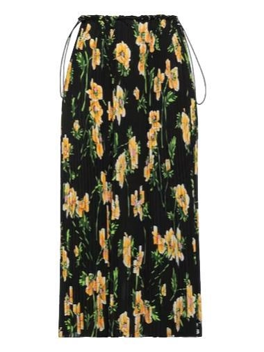 Balenciaga Midi Pleated Skirt - Black