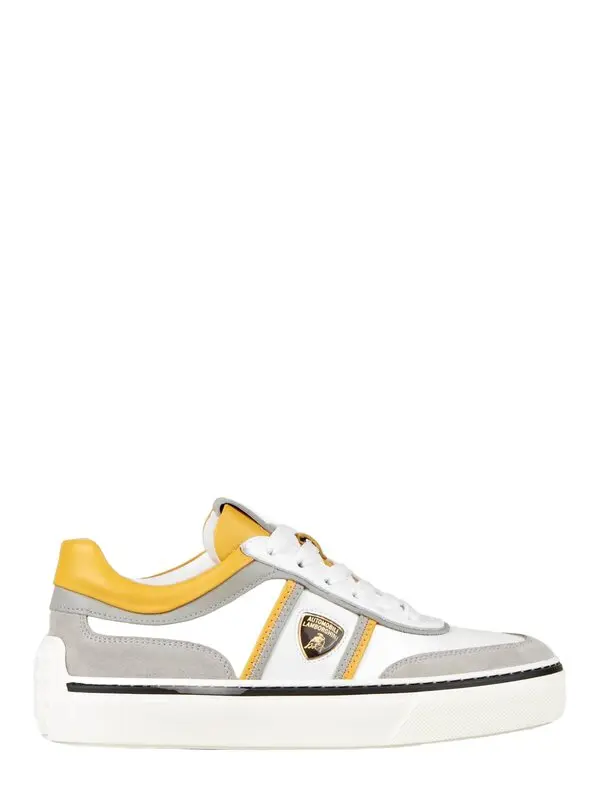 TOD'S Leather Sneakers With Lamborghini Collaboration - Gray/white/yellow