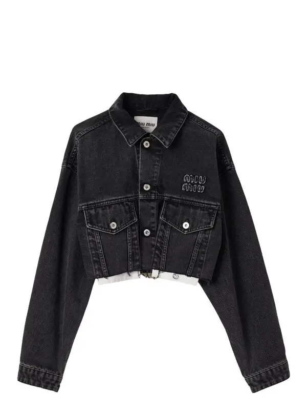 Miu Miu Denim Blouson Jacket - Black