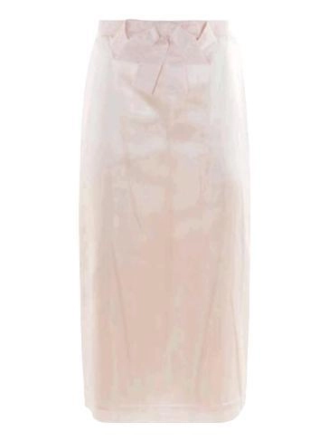 Valentino Garavani High Waist Midi Skirt With Bow Detail - Nude