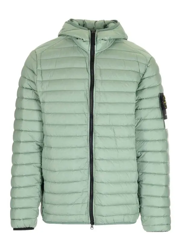 Stone Island Padded Down Hooded Jacket - Sage