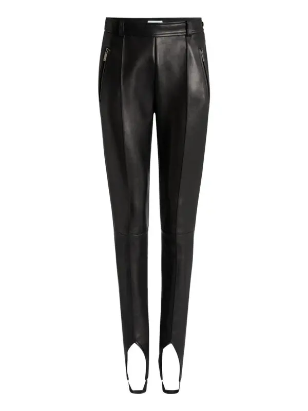 Balmain Stirrup Lambskin Trousers - Black