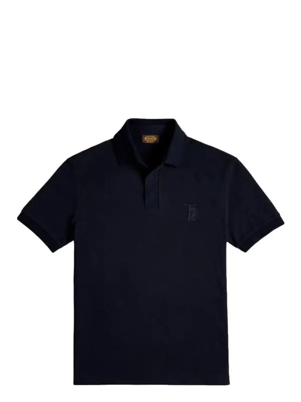 TOD'S Embroidered-logo Polo Shirt - Blue