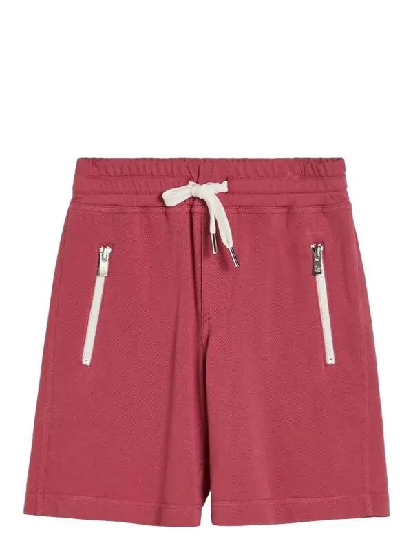 Brunello Cucinelli Cotton Piqué Bermuda Shorts With Drawstring - Red