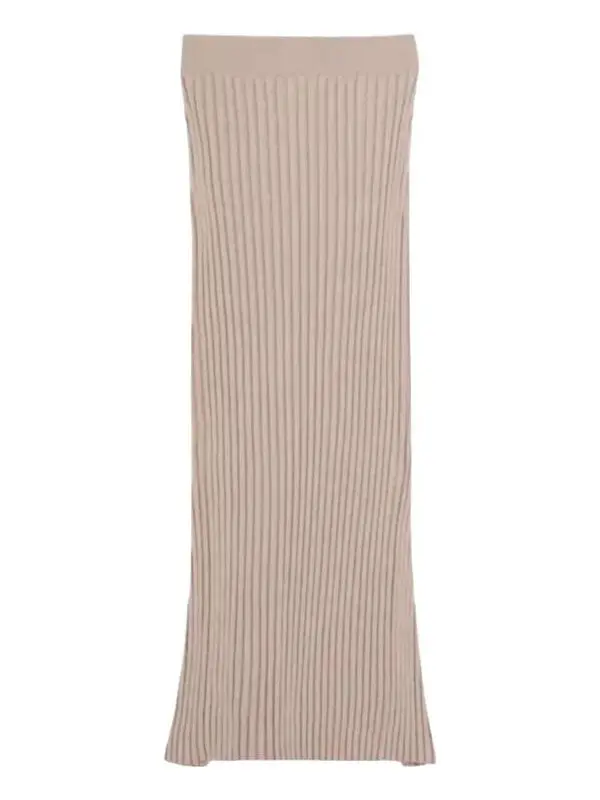 TOD'S Ribbed-knit Midi Skirt - Cream
