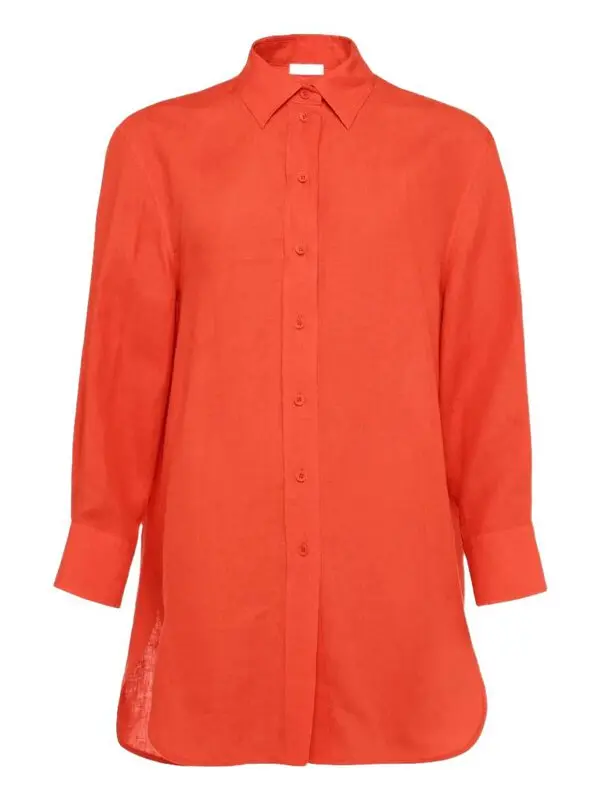 ERES Linen Shirt With Curved Hem - Red