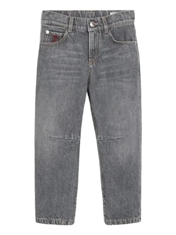 Brunello Cucinelli Greyscale Denim Five-pocket Trousers - Medium Gray