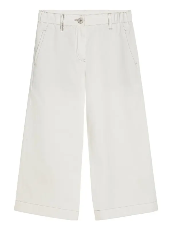 Brunello Cucinelli Diagonal Square Trousers - White