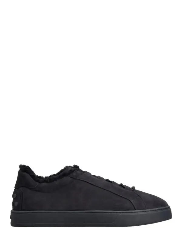 TOD'S Pashmy Suede Sneakers With Shearling Lining - Blue