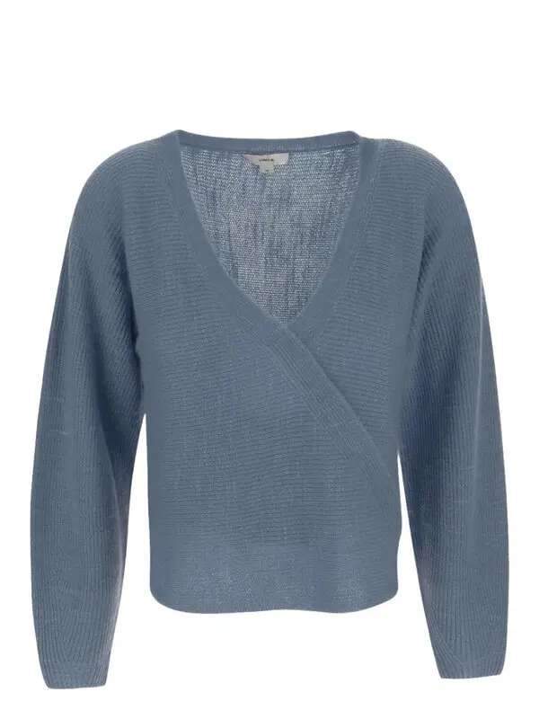 Vince Long-sleeved V-neck Wrap Pullover - Blue
