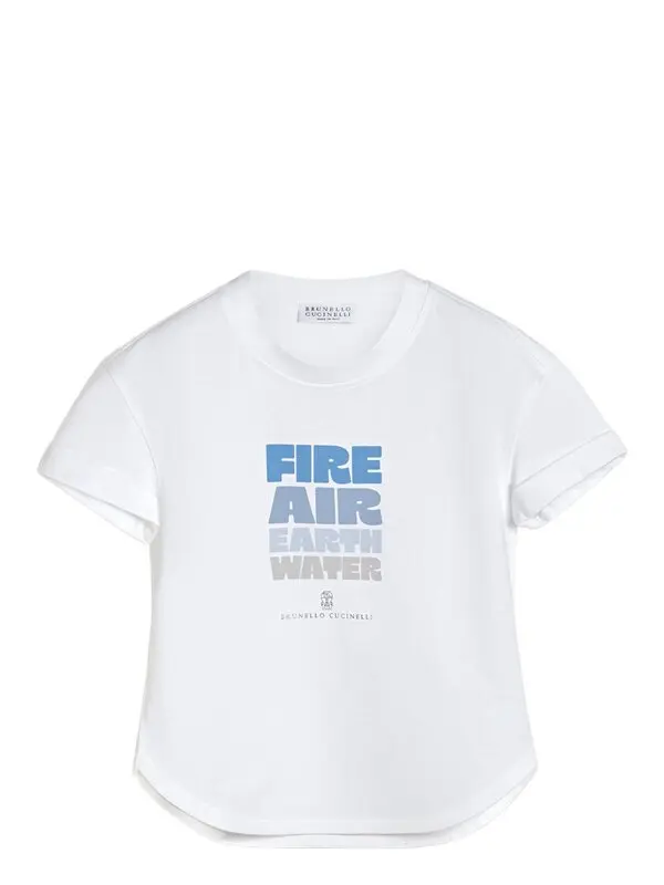 Brunello Cucinelli Cotton Jersey T-shirt With Graphic Print - White