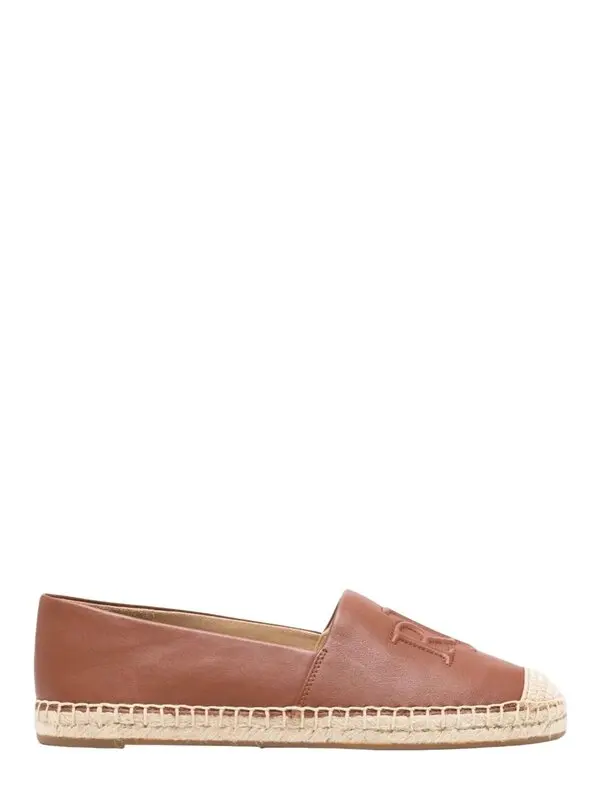 Ralph Lauren Cameryn Embossed Logo Espadrilles - Tan