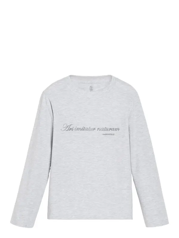 Brunello Cucinelli Long-sleeve T-shirt With Pattern - Light Gray