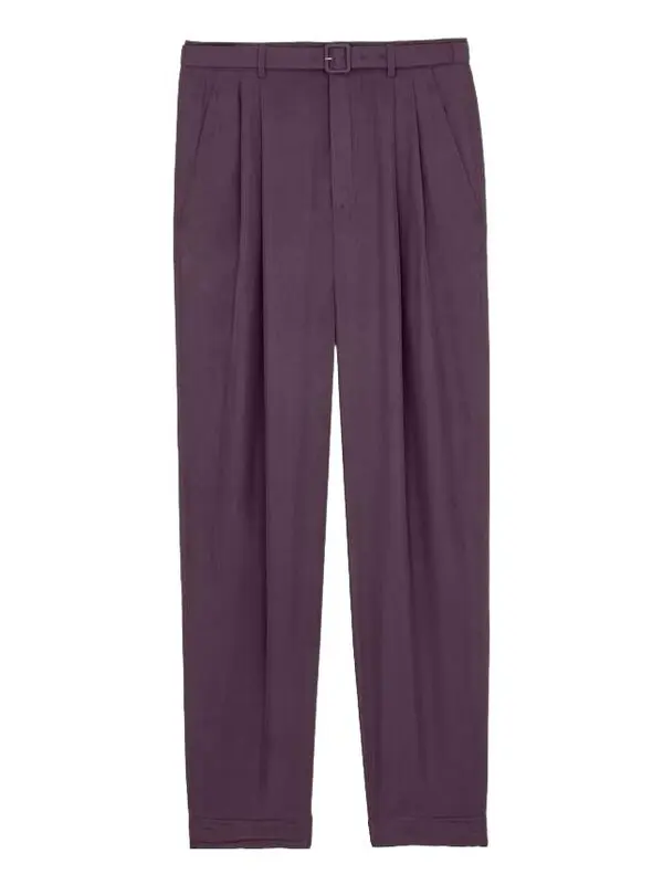 Saint Laurent Pleated Front Tailored Trousers - Brown