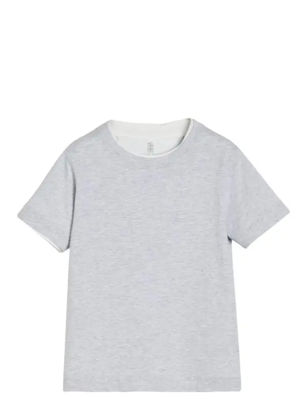 Brunello Cucinelli Cotton Jersey T-shirt With Faux-layering - White