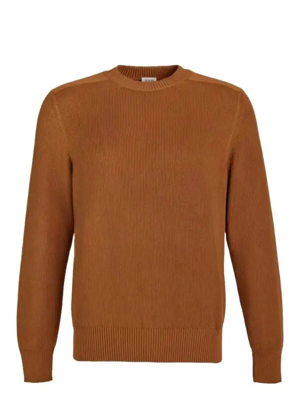 TOD'S Crew Neck Ribbed Sweater - Brown