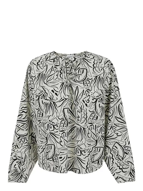 Aspesi Round Neck Shirt With Tie And Pleats - White