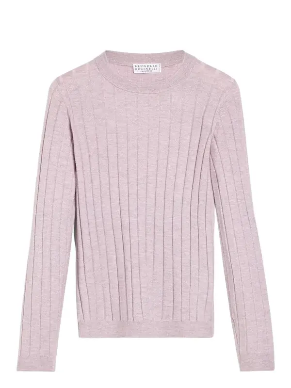 Brunello Cucinelli Sparkling Cashmere Lightweight Wide-rib Sweater - Lavender