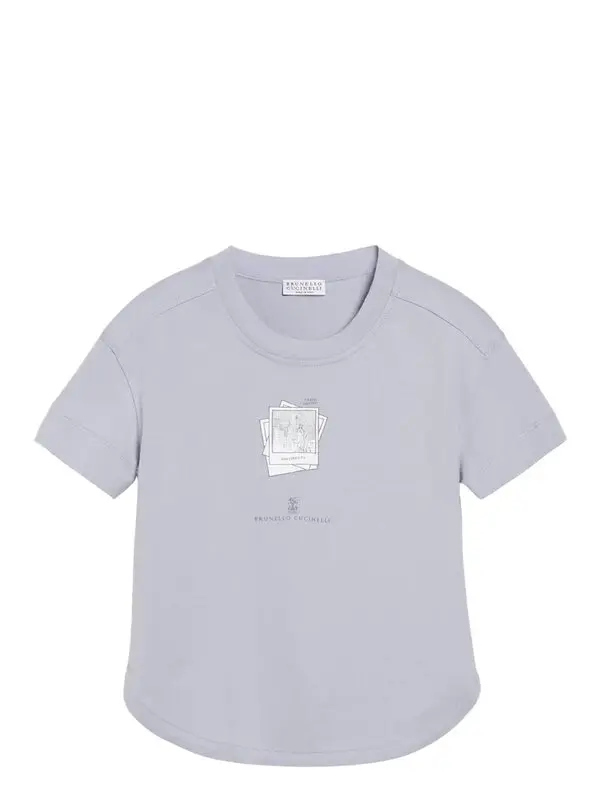 Brunello Cucinelli Cotton Jersey T-shirt With Graphic Print - Lavender