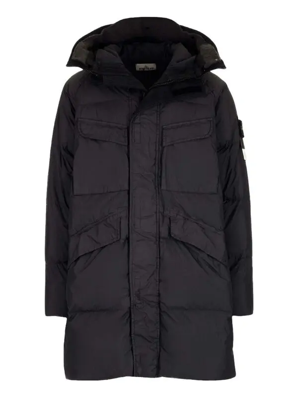 Stone Island Quilted Down Hooded Parka - Charcoal-grey