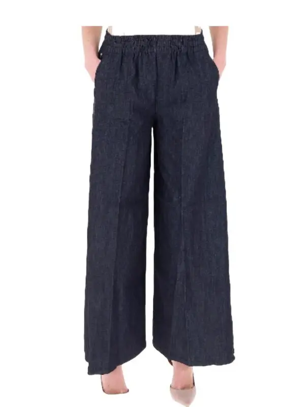 DONDUP Wide-leg Elasticated Waist Trousers - Black