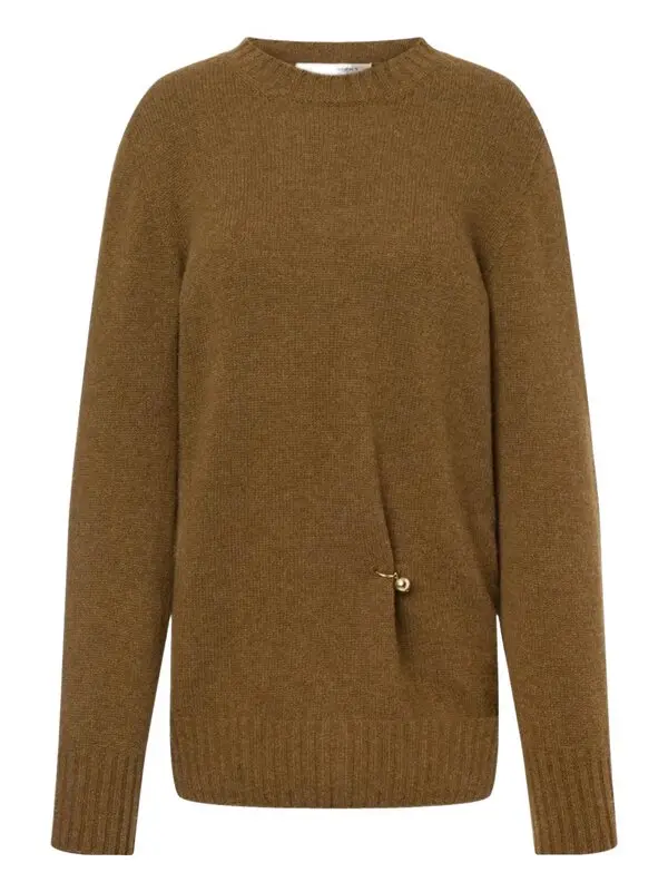 Philosophy Di Lorenzo Serafini Knitted Jumper With Ring Embellishment - Brown