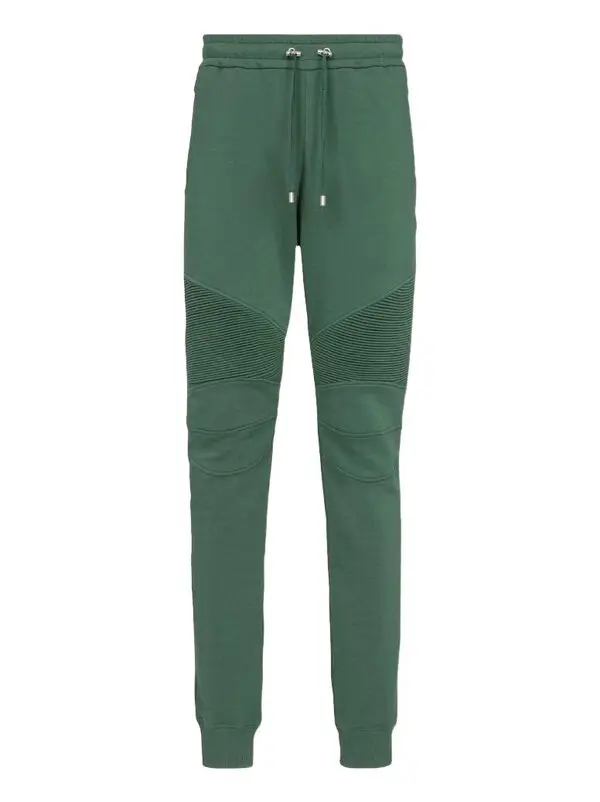 Balmain Panelled Drawstring Track Pants - Green