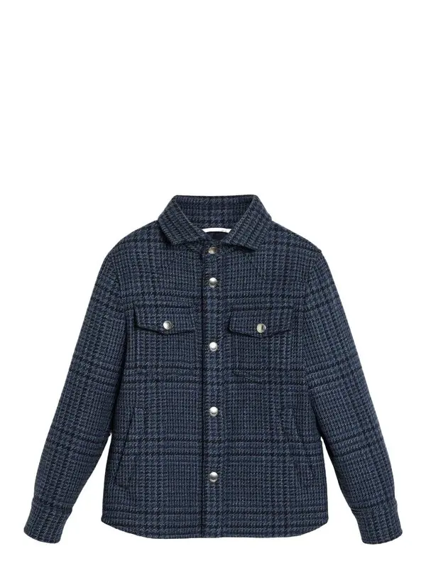 Brunello Cucinelli Prince Of Wales Checked Shirt Jacket - Denim