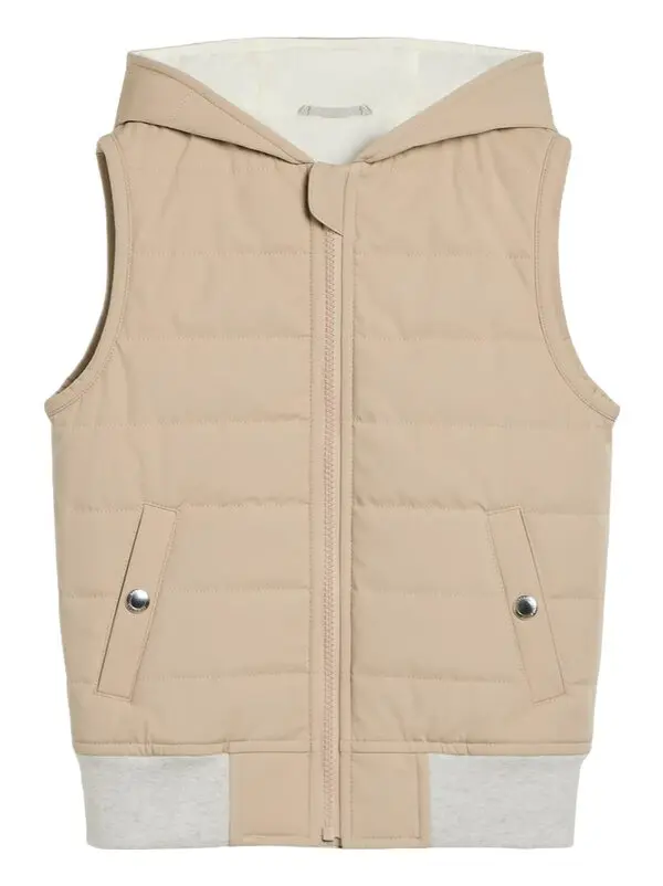 Brunello Cucinelli Hooded Padded Gilet - Sand