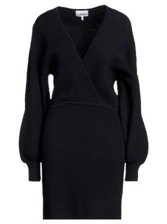 GANNI Knitted Mini Dress - Black