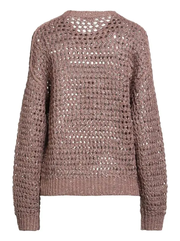 Brunello Cucinelli Medium-weight Knit Sequined Crewneck Sweater - Brown