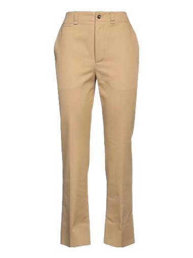 Saint Laurent High Waisted Straight Leg Trousers - Nude