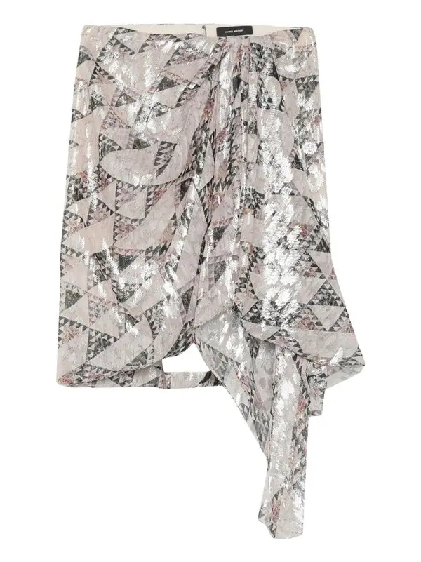 Isabel Marant Étoile Metallic Asymmetric Skirt - Gray