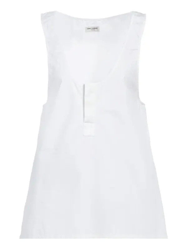 Saint Laurent Crew Neck Sleeveless Vest - White